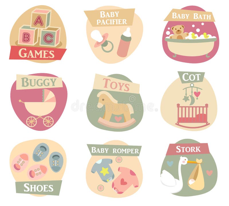 Baby life flat icons stock vector. Illustration of baby - 47685930