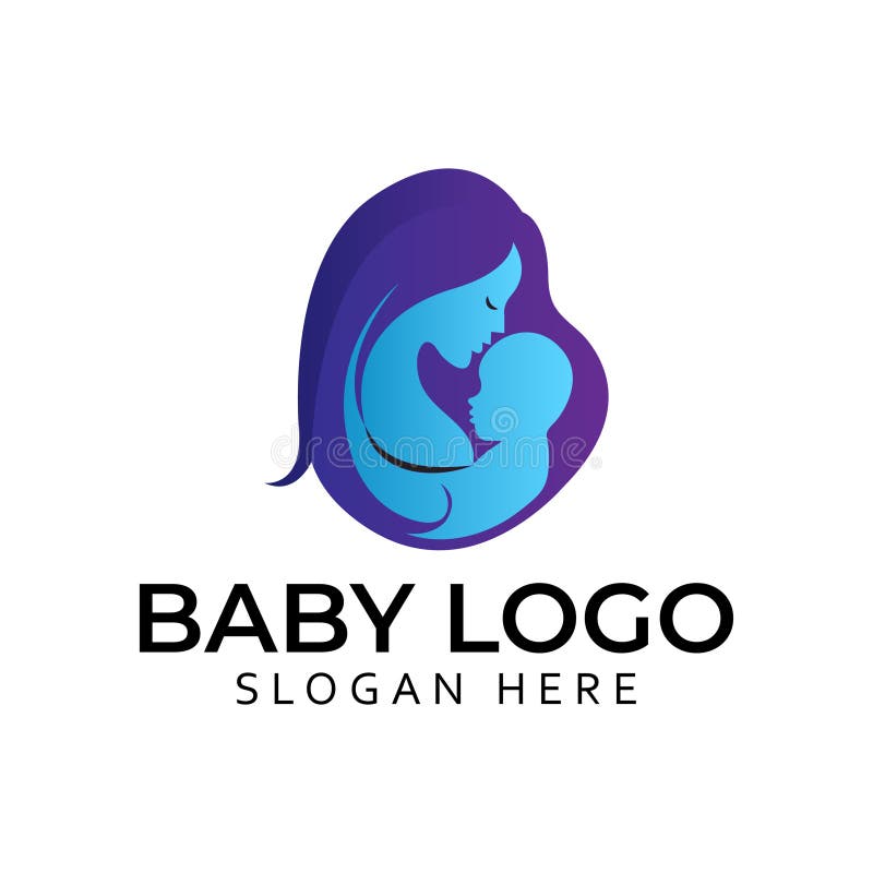 My Baby Logo Mother Holding Baby Silhouette SVG, Mother And Baby Heart