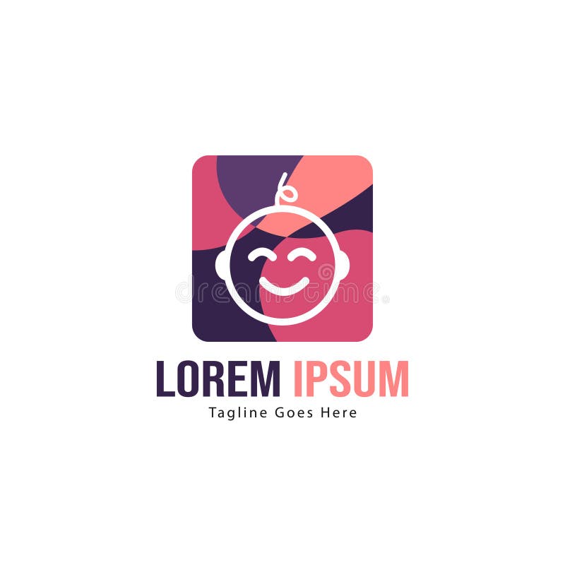 Baby Logo Template Design. Minimalist Baby Logo with Modern Frame Stock ...