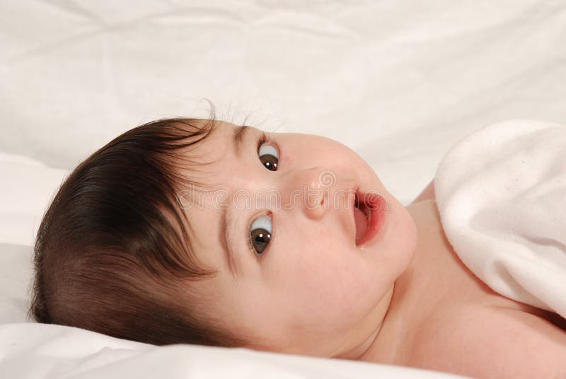 Baby looking forward stock photo. Image of watching, gorgeous - 5929576