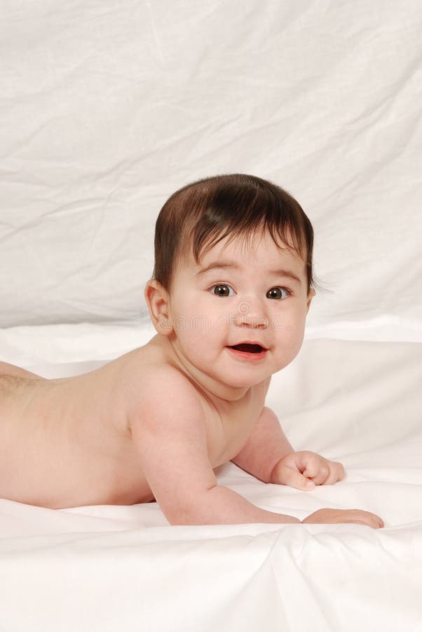 Baby looking forward stock photo. Image of watching, gorgeous - 5929576