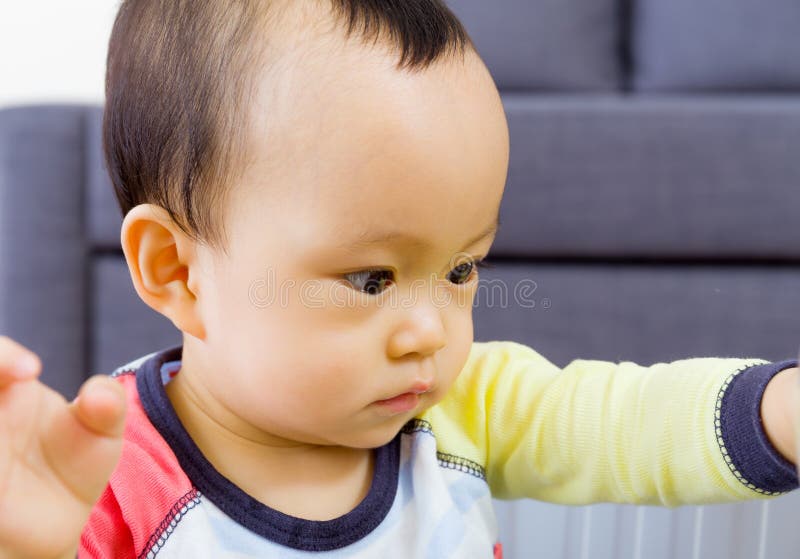 Baby looking at a side stock photo. Image of child, young - 36569676