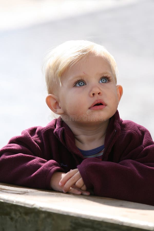 Baby looking up stock image. Image of eyes, look, blue - 10805207