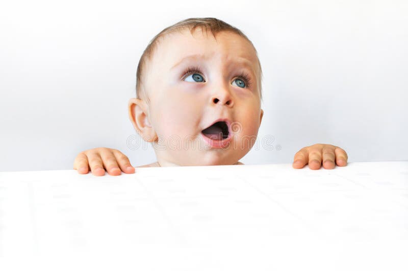 Baby looking up stock image. Image of charming, eyes - 26640243