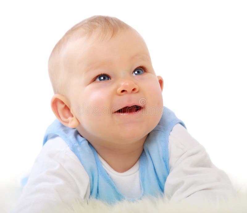 Baby looking up stock photo. Image of positive, cute - 27150440