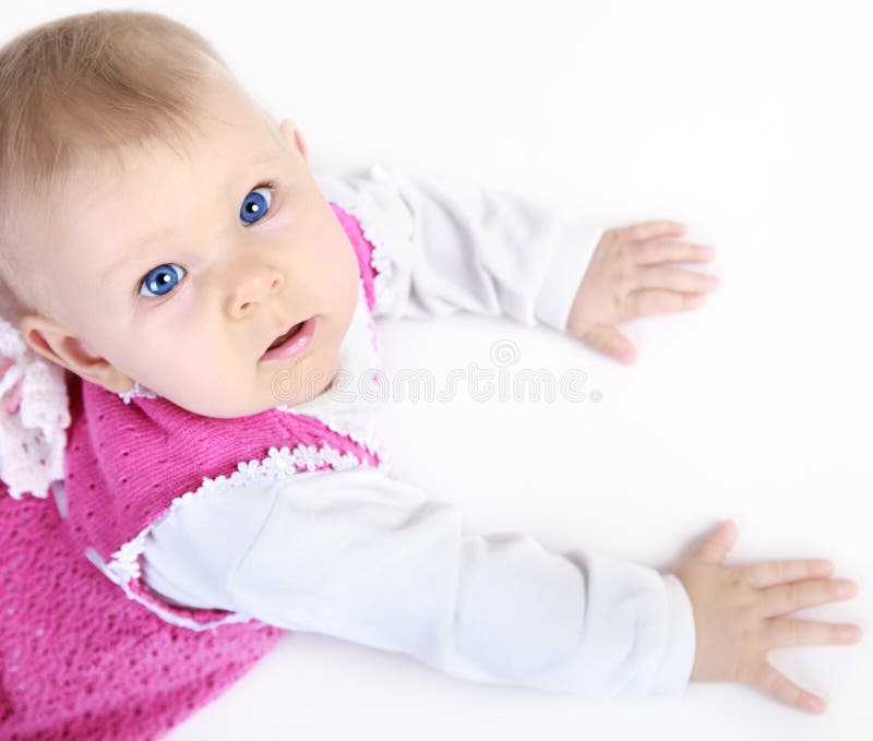 Baby looking up stock photo. Image of positive, cute - 27150440