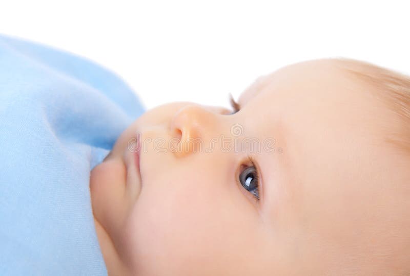 Baby looking up stock image. Image of white, female, human - 32065423