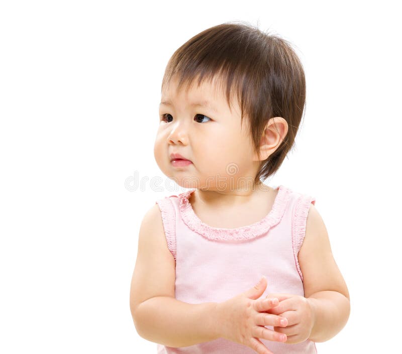 Baby looking up at side stock photo. Image of beautiful - 40943196