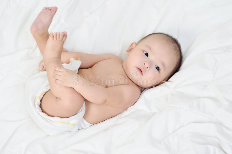 Baby Looking Up To Find Some Things. Stock Image - Image of beautiful ...