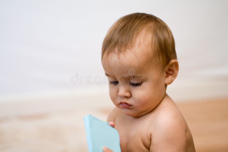 Baby on the Bed in a Paper Flower Stock Image - Image of girl, fashion ...
