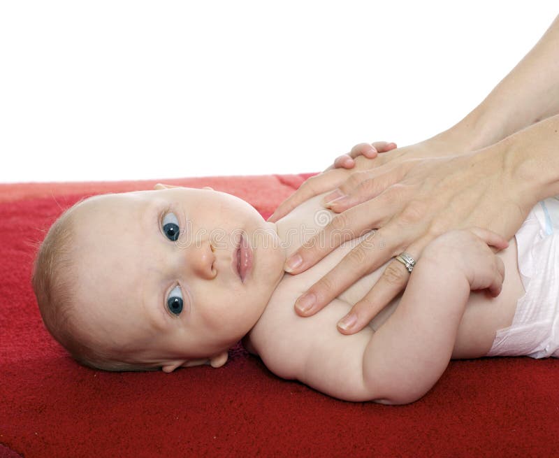 Baby massage stock image. Image of eyes, precious, happy - 16338537