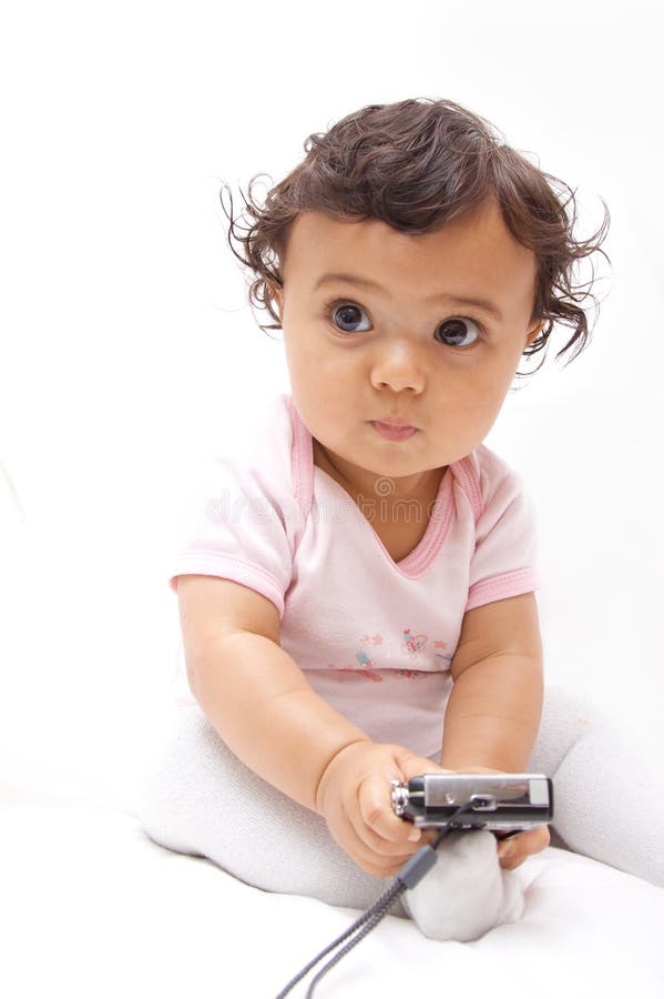 Baby met camera stock foto. Image of geboren, baby, achtergrond - 11907268