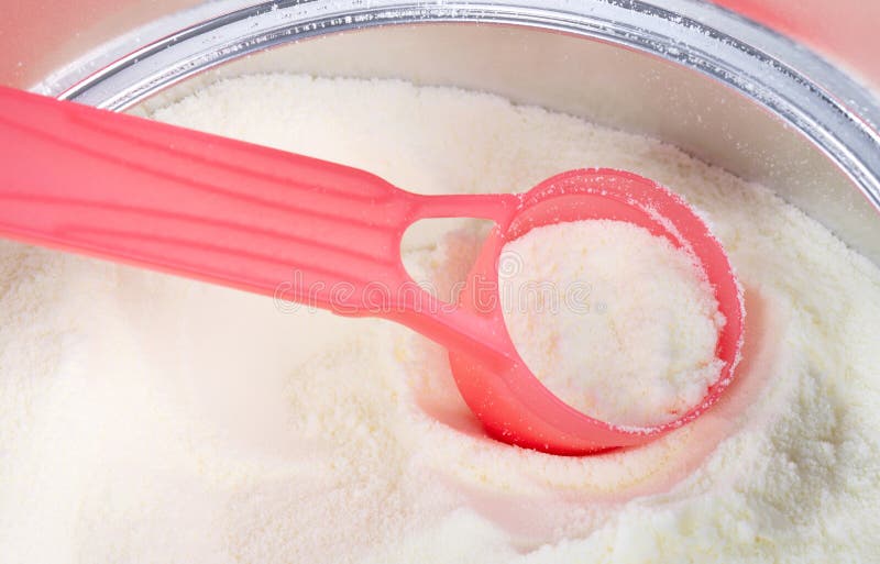 Baby Milk Powder in Can that is Open, with a Spoon Stock Image - Image ...