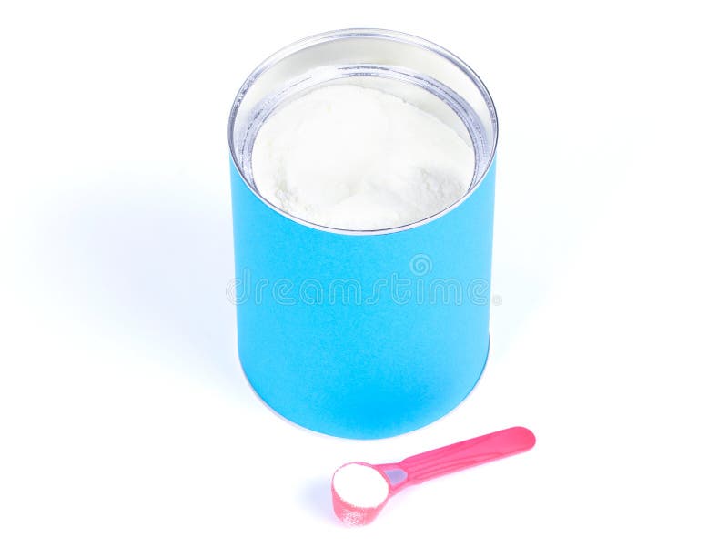 Baby Milk Powder in Can that is Open, with a Spoon Stock Image - Image ...