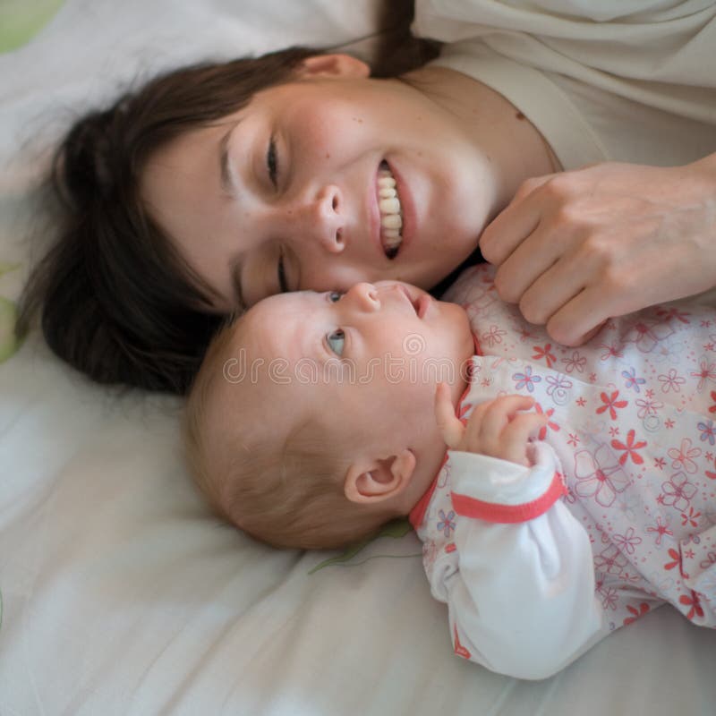 Baby with mom stock photo. Image of face, baby, care, female - 6865802