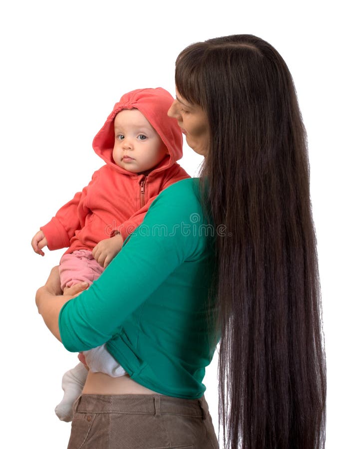 Baby with mom stock image. Image of blessedness, green - 6965119