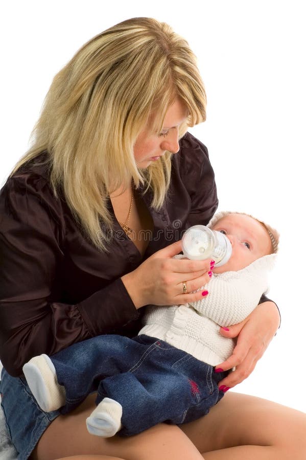 Baby with mom portrait stock image. Image of beautiful - 39833433