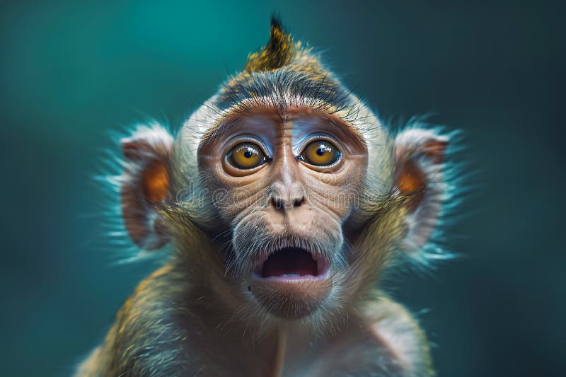 Baby Monkey with Big Eyes and a Surprised Expression Stock Image ...