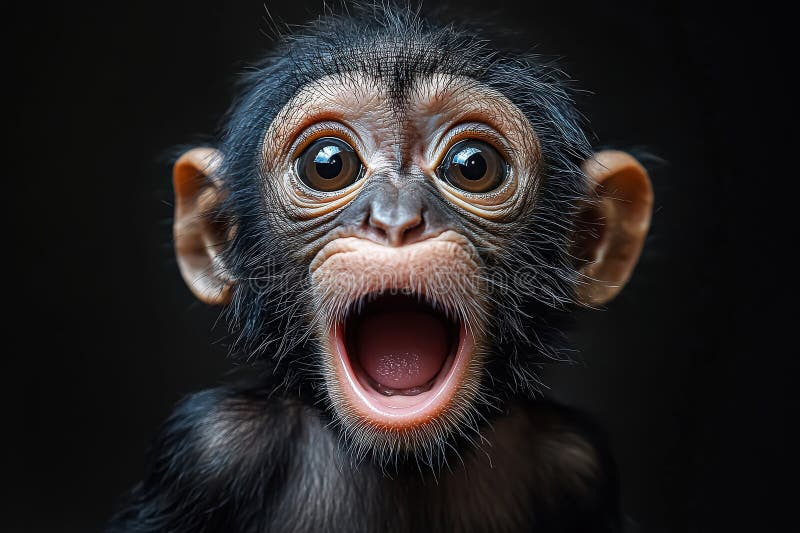 Baby Monkey with a Big Smile on Its Face. Stock Photo - Image of animal ...