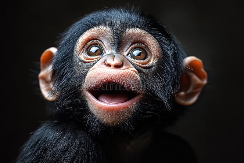 Baby Monkey with a Big Smile on Its Face. Stock Photo - Image of little ...