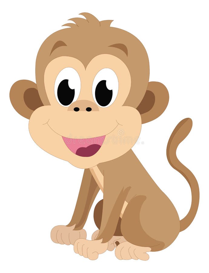 Baby monkey, illustration stock vector. Illustration of furry - 25968082