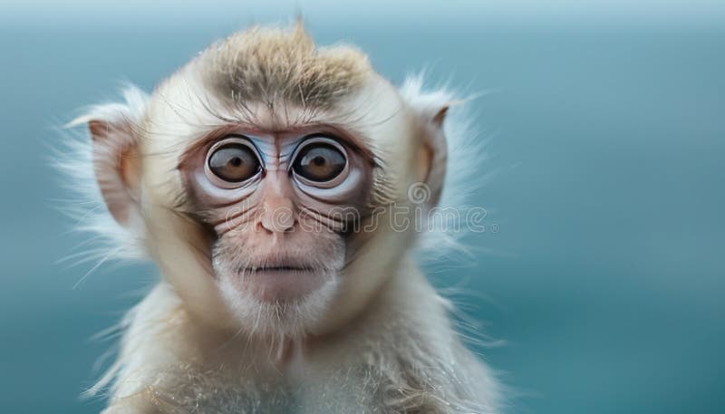 A Baby Monkey Looking at the Camera with a Surprised Expression on Its ...