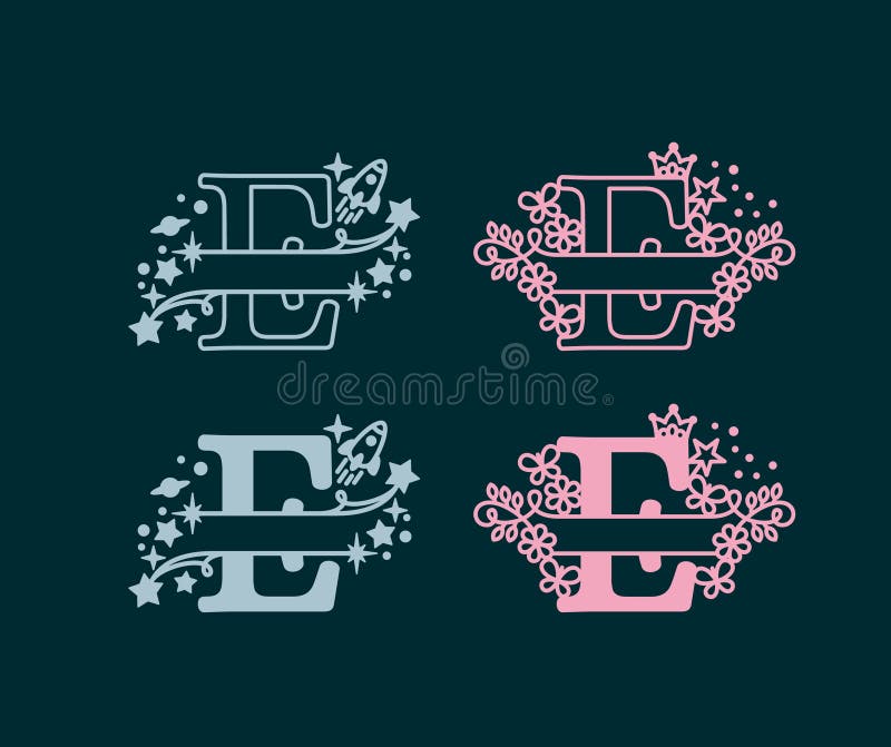 Alphabet Split Monograms. Baby Name Monogram. Split Letter Monogram ...