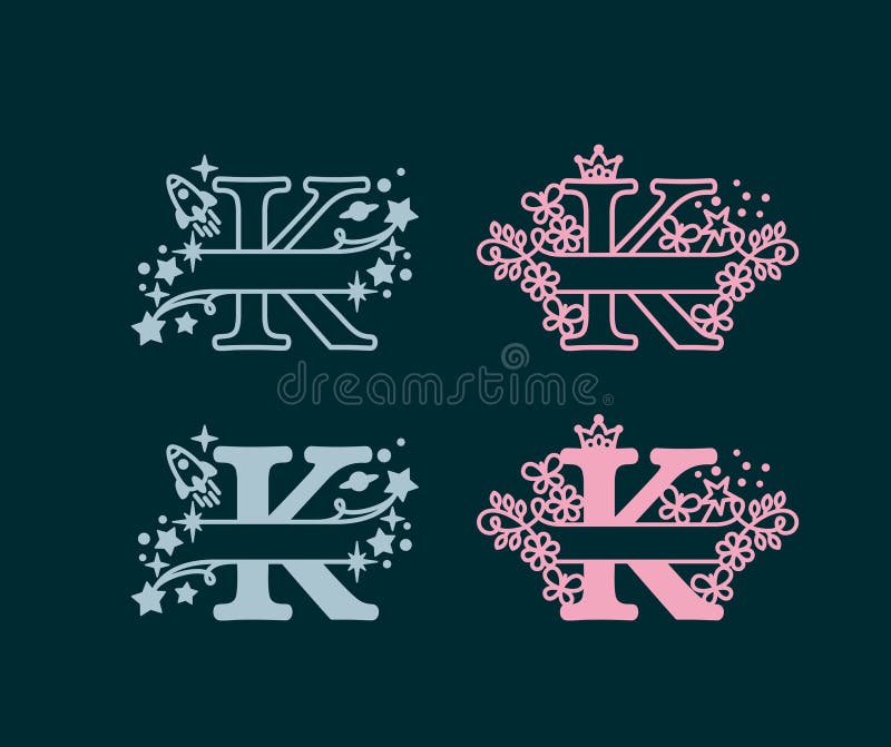 Monogram Letter K Company Name Logo Stock Vector - Illustration of font ...