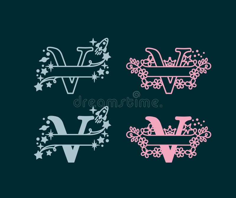 Alphabet Split Monograms. Baby Name Monogram. Split Letter Monogram ...