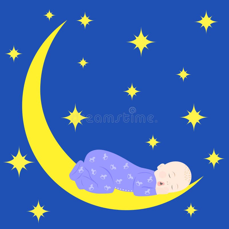 Baby Who Sleeps Moon Stock Illustrations – 4 Baby Who Sleeps Moon Stock ...