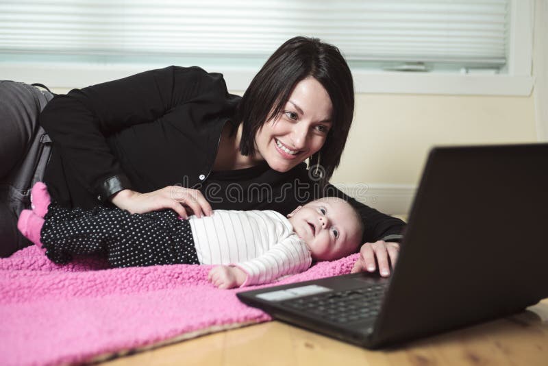 Baby mother computer stock photo. Image of baby, mother - 50871536
