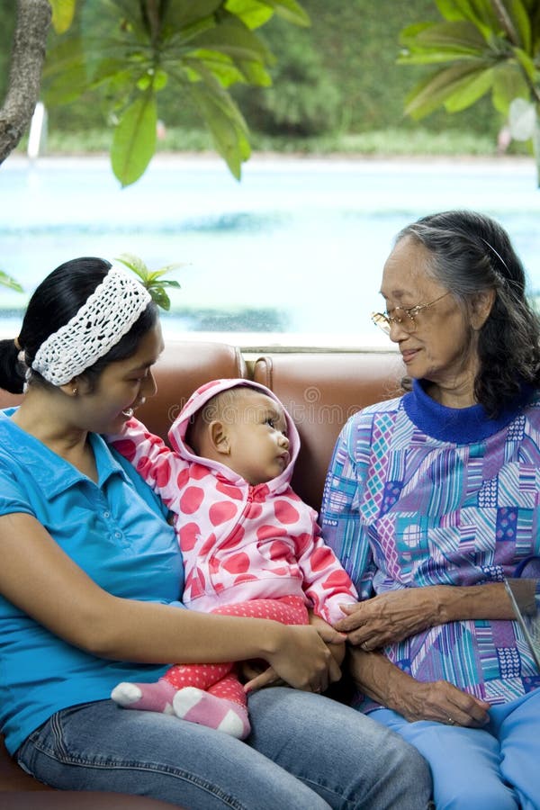 Baby, mother and grandma stock photo. Image of baby, retired - 7755598
