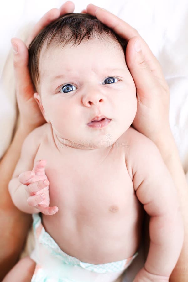 Baby in mother hands stock photo. Image of white, fashion - 31693110