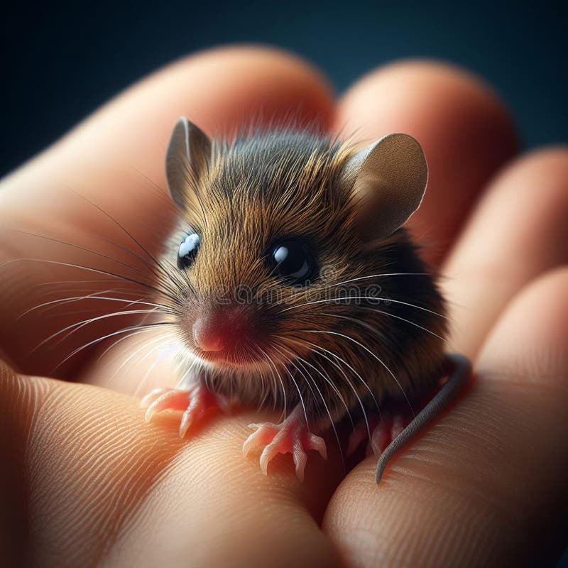 A Baby Mouse Held in the Hand by People. Animal Protection Concept ...