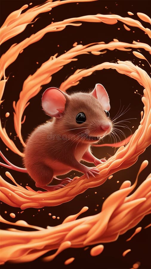 Baby Mouse with Large, Expressive Eyes, Seemingly Floating Amidst a ...