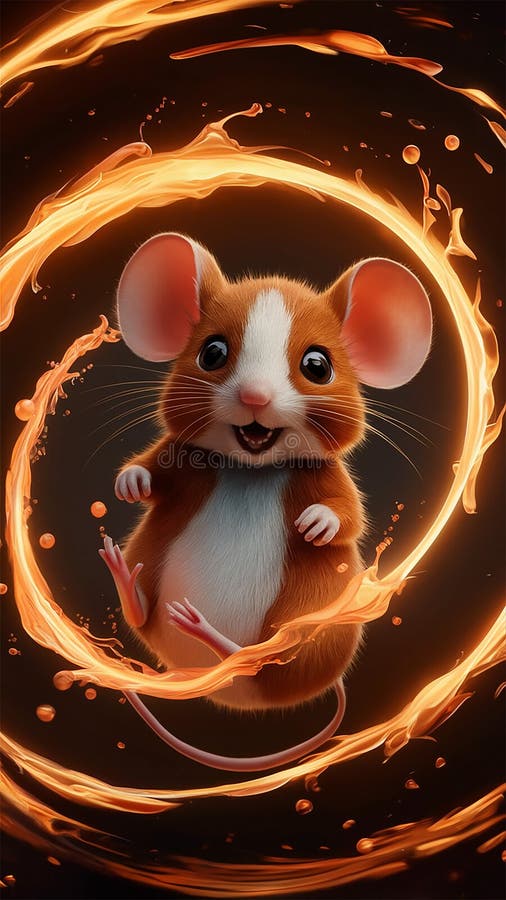 Baby Mouse with Large, Expressive Eyes, Seemingly Floating Amidst a ...