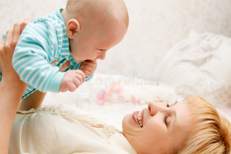 The baby and mum stock image. Image of baby, newborn - 16314897
