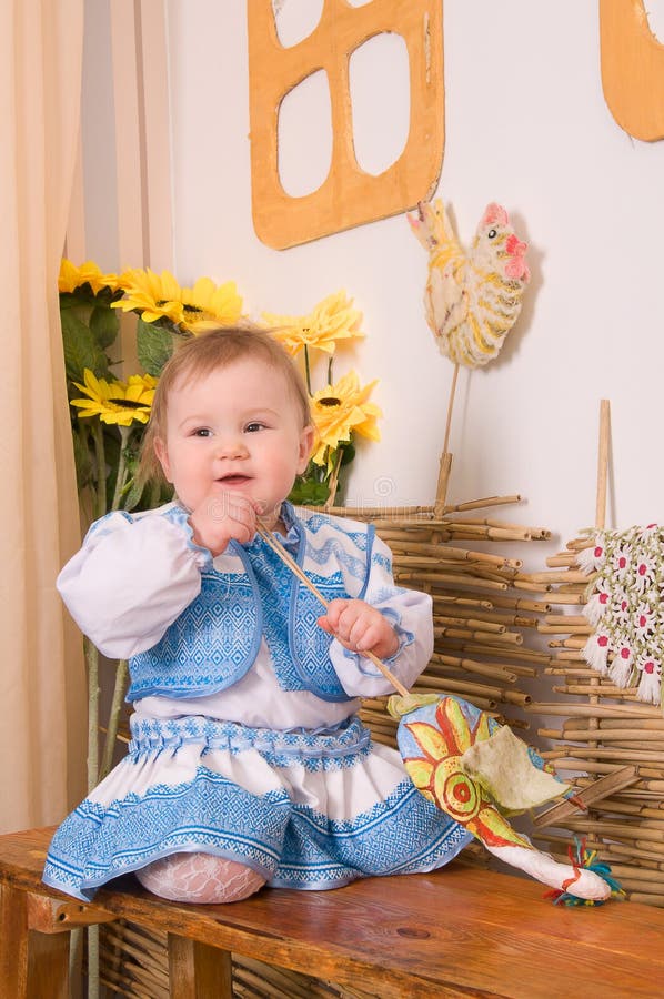 Baby in National Ukrainian Costume Stock Photo - Image of clothing ...