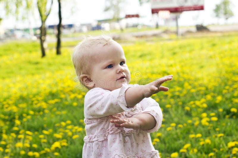 Baby on the nature of stock image. Image of full, cute - 25062455