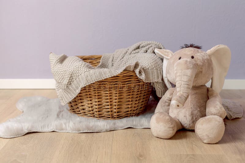 Baby nest with basket stock image. Image of closeup - 261982481