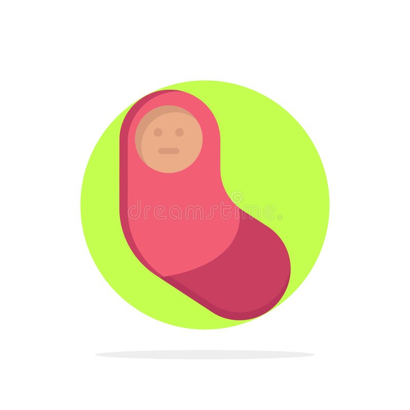 Baby, Newborn, Newborn Abstract Circle Background Flat Color Icon Stock ...
