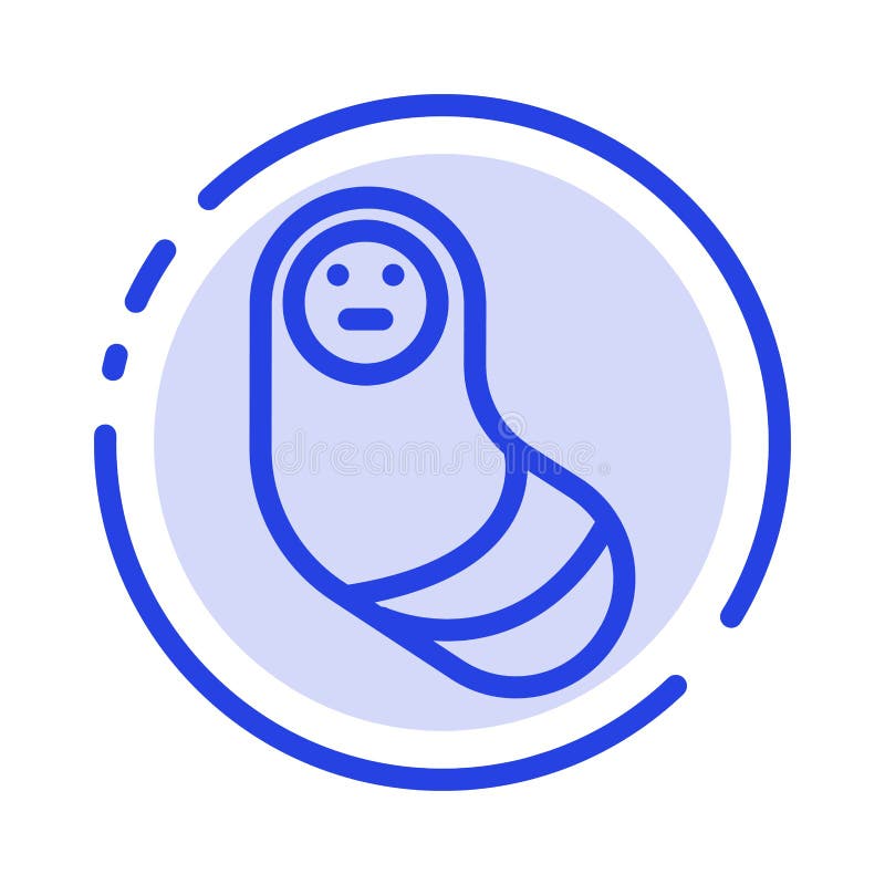 Baby, Newborn, Newborn Blue Dotted Line Line Icon Stock Vector ...