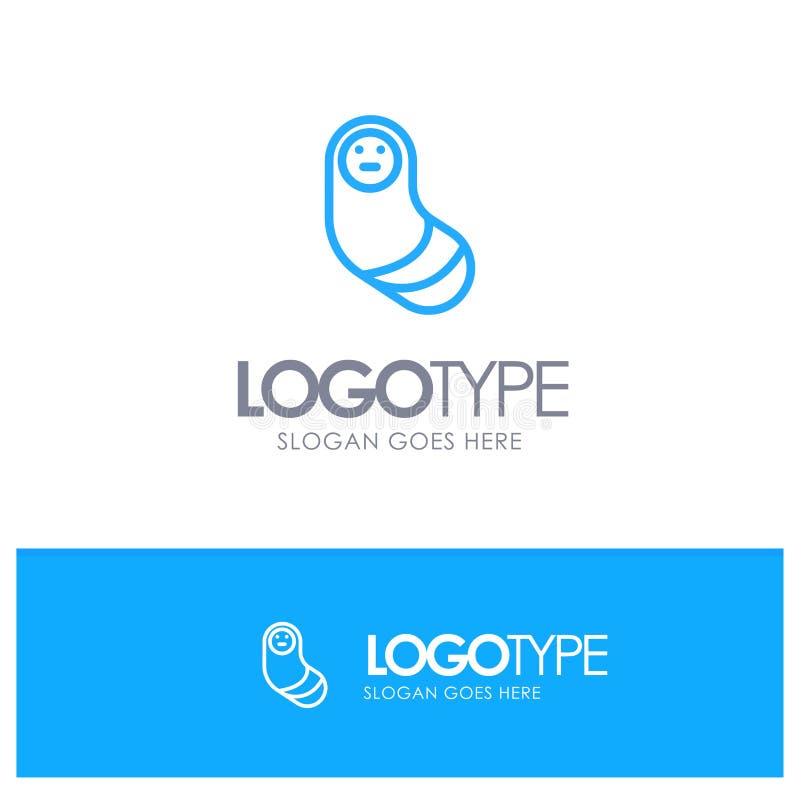 Baby, Newborn, Newborn Blue Logo Line Style Stock Vector - Illustration ...