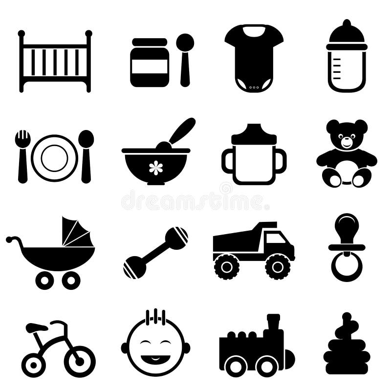 Baby and newborn icon set stock vector. Illustration of baby - 27277507