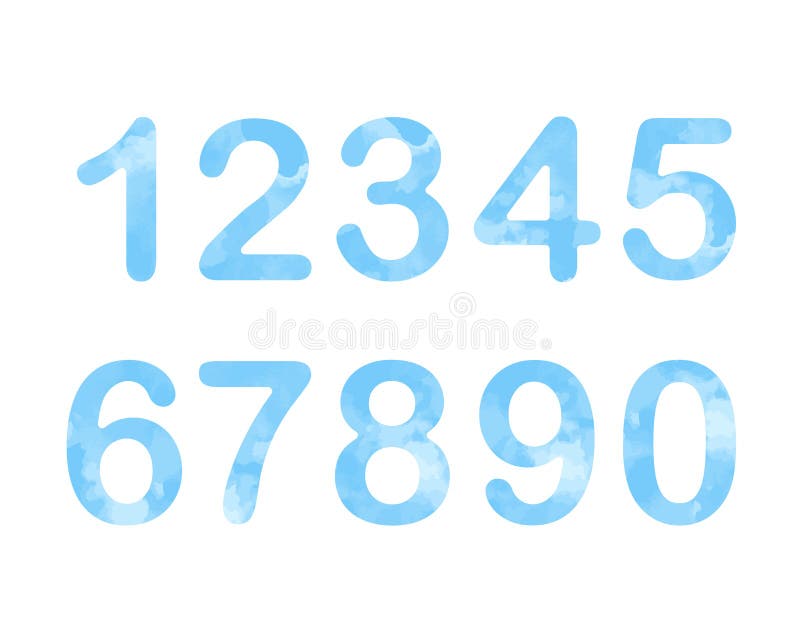 Sky Blue Numbers Set Stock Illustrations – 111 Sky Blue Numbers Set ...