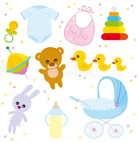 Baby objects stock illustration. Illustration of birthday - 5603911