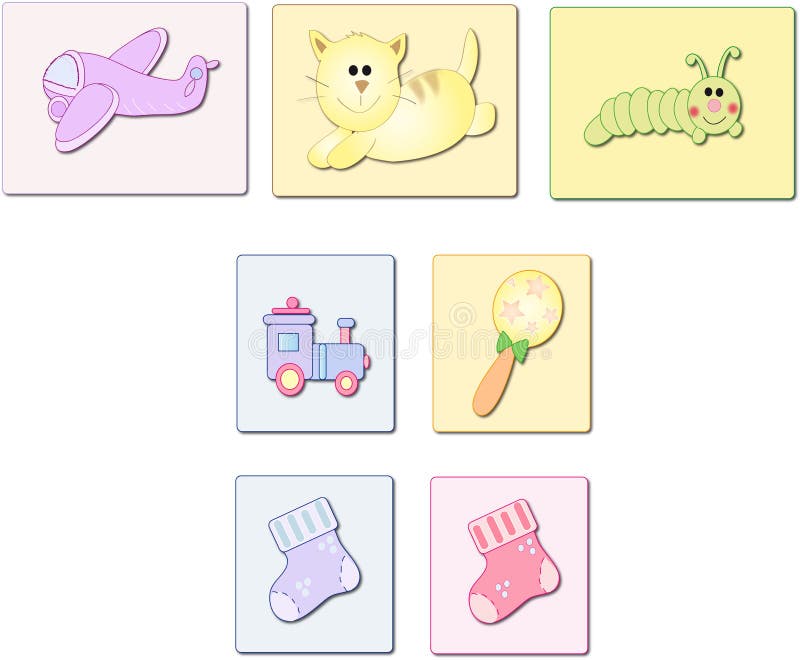 Baby objects stock illustration. Illustration of childworld - 8250965