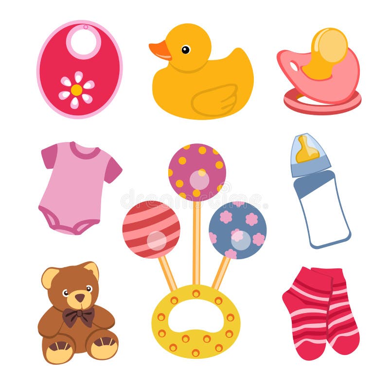 Baby objects stock vector. Image of pacifier, nipple - 30430211