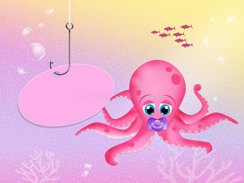 Baby octopus stock illustration. Illustration of octopus - 54260833