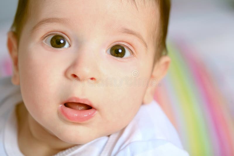 Baby open-mouthed stock photo. Image of feeling, infancy - 10988492